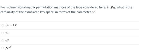 solved for n dimensional matrix permutation matrices of the