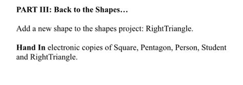 Solved Part I The Shapes Program Task 1 There Are Six