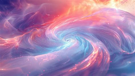 Abstract Background In A Serene Space A Translucent Iridescent Swirling Shape Takes Center