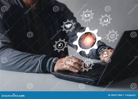 Business Process Management And Workflow Automation Diagram With Gears