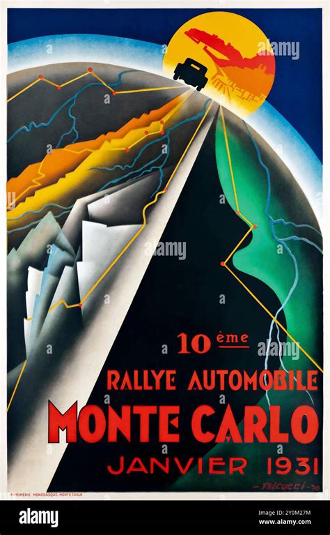 Monte Carlo Rally Poster January 1931 Artwork By Robert Falcucci