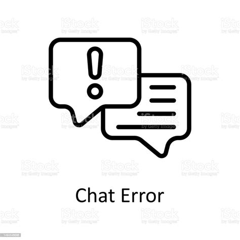 Chat Error Vector Outline Icon Design Illustration User Interface Symbol On White Background Eps