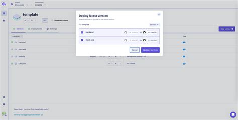 deployment actions docs qovery