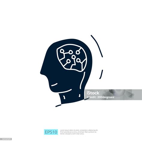 엔지니어링 개발 브레인스토밍 기호를 위한 회로 기판 데이터와 인공 두뇌 칩이 있는 인공 지능 Ai 개념 손으로 그린 낙서 아이콘 벡터 일러스트레이션 Cpu에 대한 스톡 벡터