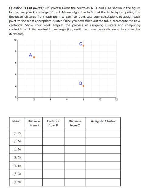 Question 8 30 Points 35 Points Given The Centroids A B And C As Shown