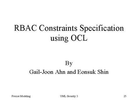 modeling role based access control in uml based