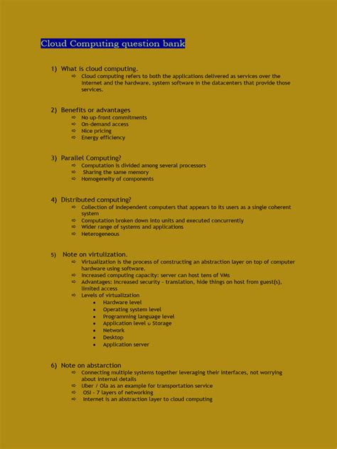 Cloud Computing Question Bank Pdf Cloud Computing Virtualization