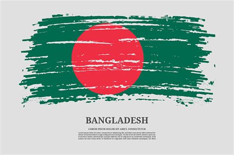 브러시 스트로크 효과와 정보 텍스트 포스터 벡터와 방글라데시 국기 0명에 대한 스톡 벡터 아트 및 기타 이미지 0명