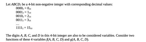 Solved Let Abcd2 Be A 4 Bit Non Negative Integer With