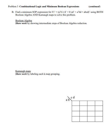 Solved Problem 3 Combinational Logic And Minimum Boolean