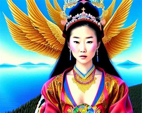Portrait Of A Beautiful Asian Mongolian Princess Stable Diffusion
