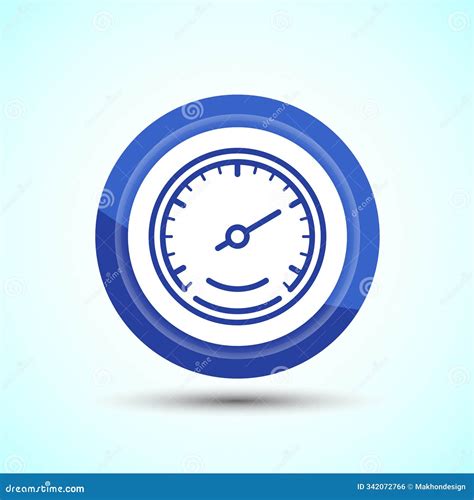 Speedometer Icon Design Illustration Speed Indicator Sign Symbol Blue Color Button Design
