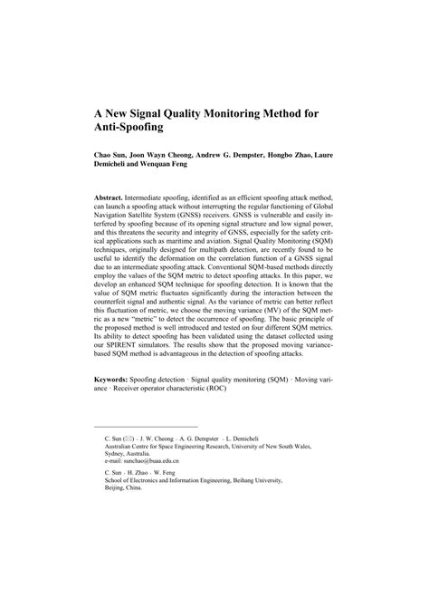 pdf a new signal quality monitoring method for anti spoofing