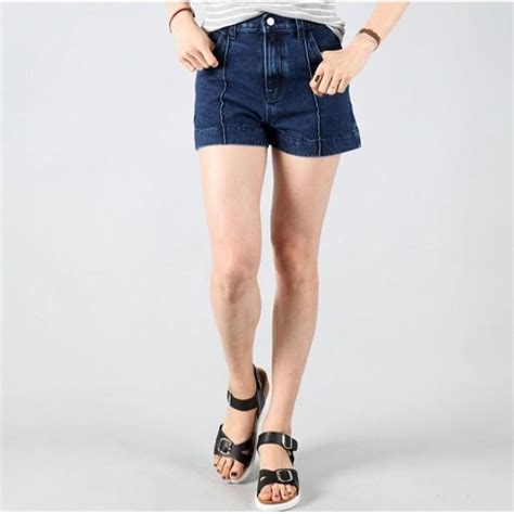 진청 3부 하이핀턱 청반바지 3부 데님 핫팬츠 여자 여성 홈플러스 택배배송