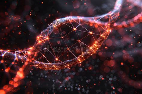 Electric Blue And Red Dna Helix In A Sparkling Interplay Illustrating