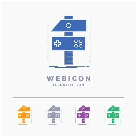 Build Craft Develop Developer Game 5 Color Glyph Web Icon Template Isolated On White Vector