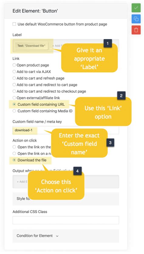create a ‘download button for product files like pdf in your table