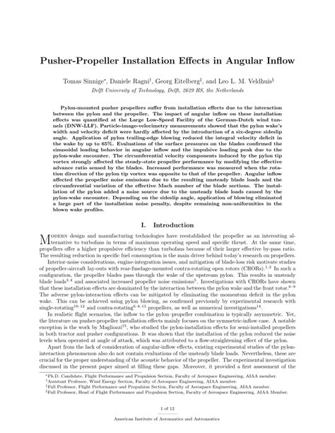 Pdf Pusher Propeller Installation Effects In Angular Inflow