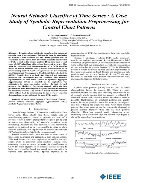Pdf Neural Network Classifier Of Time Series A Case Study Of