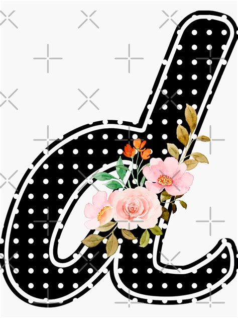 Initial D Pretty Floral Sticker For Sale By Annatg Redbubble