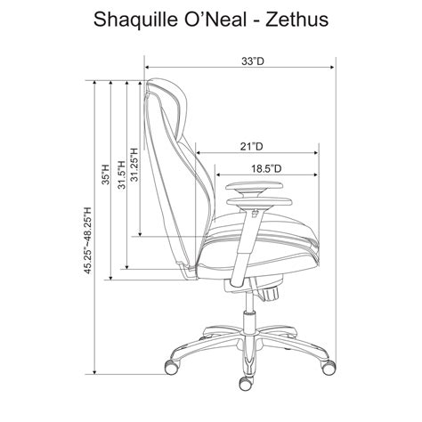 Shaquille Oneal Zethus Ergonomic Bonded Leather High Back Executive