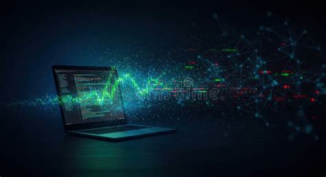 Visual Representation Of A Laptop Displaying Code With Digital Data