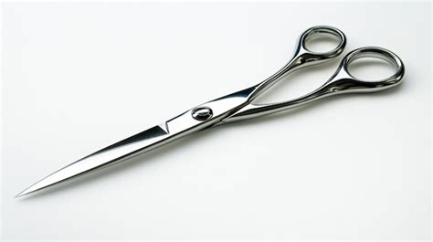 Sharp Scissors On White Background Professional Cutting Tools Premium