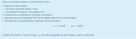 Solved Write A Coordinate Conversion Function P2co Which