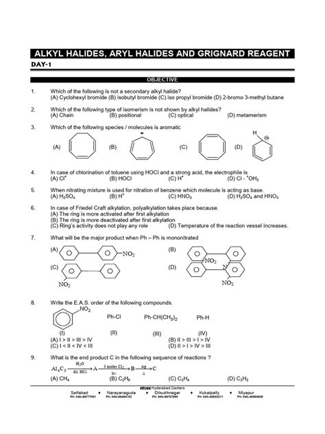 Alkyl Halides Aryl Halides And Grignard Reagent Mains Pdf