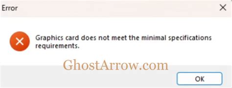 Starfield Error Graphics Card Does Not Meet Minimal Specs GhostArrow
