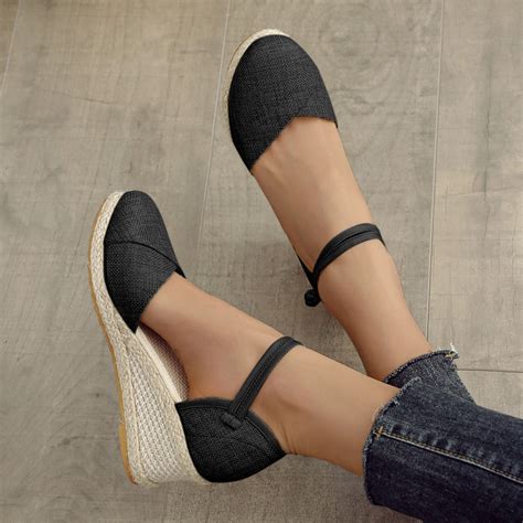 Eczipvz Womens Shoes Wedge Heels For Women Womens Platform Espadrille Sandals Lace Up Closed Toe