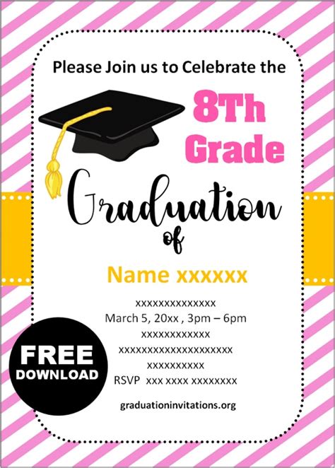 8th Grade Graduation Templates 8th Grade Congratulations Cards