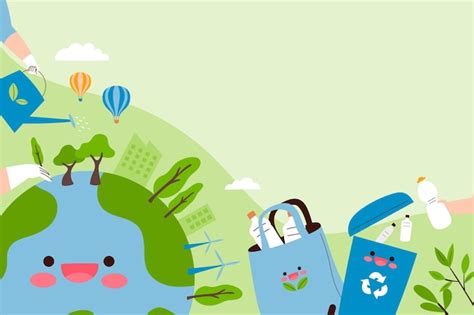 평평한 디자인의 지구의 날 배경 프리미엄 벡터