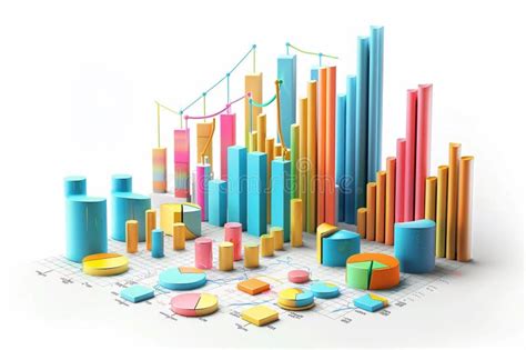 3d Abstract Vector Illustration Business Graph Analysis Stock