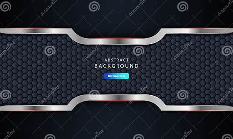 Black Abstract Overlap Background Vector Realistic Overlap Layer On Hexagon Pattern Background