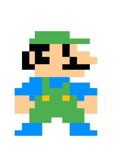 Luigi De 8 Bits Luigi 8 Bit Wooden Pixel Art Etsy