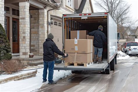 Two Males Loading Boxes Into A Vehicle At The Building Premium AI Generated Image