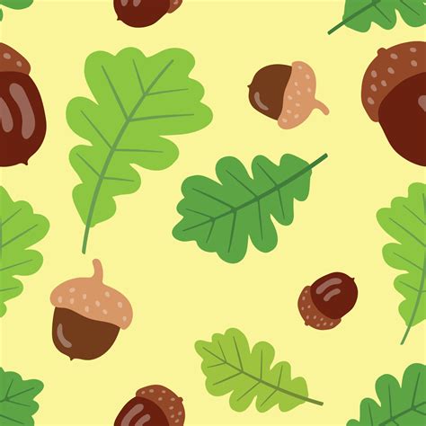 Acorn Seamless Pattern Hand Drawn Vector Illustration Suitable For Web Background Gift Paper
