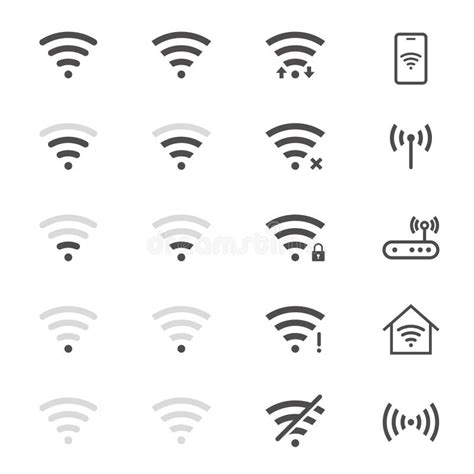 WiFi Icon Set Wireless Internet Symbol Stock Vector Illustration Of Phone Security 252997424