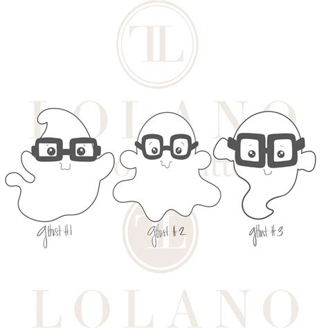 Cute Ghosts W Glasses Cookie Cutters V5 Lolano Cookie Cutters