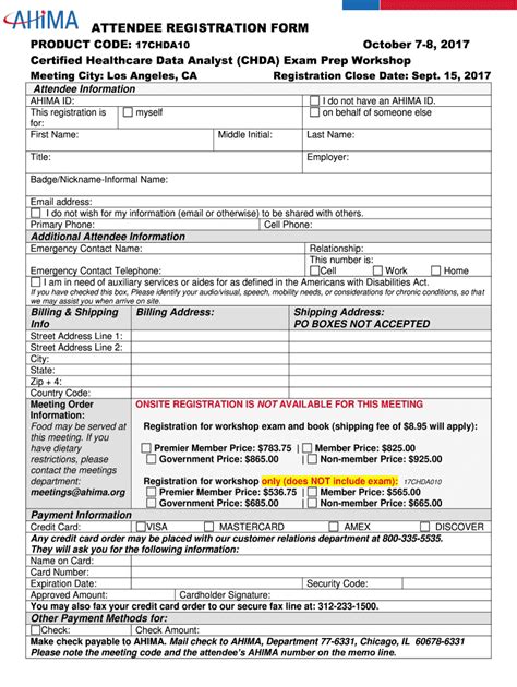 Fillable Online Certified Healthcare Data Analyst Chda Exam Prep Workshop Fax Email Print