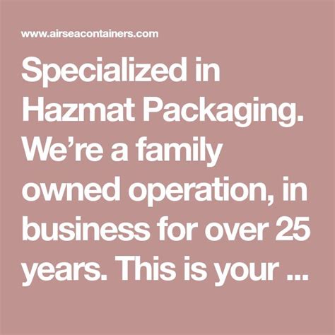 Hazmat Packaging Specialists Un Packaging In Compliance With Major Regulations