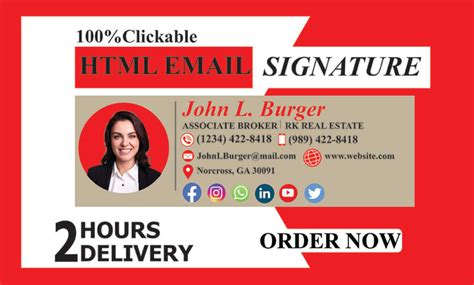 Create A Clickable Html Email Signature For Outlook Gmail Etc By
