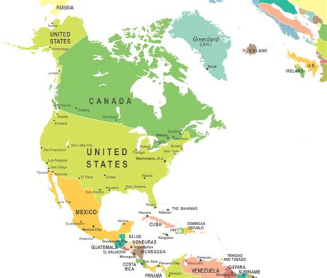 North And South America Map With Capitals Adams Printable Map