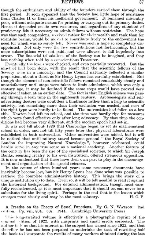 A Treatise On The Theory Of Bessel Functions By G N Watson 2nd