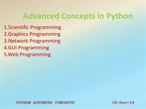 Advanced Concepts In Python PPT
