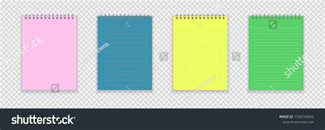 Realistic Notebook Notepad Binder Isolated Memo Stock Vector Royalty