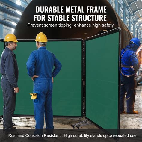 Vevor Welding Screen With Frame 3 Panel 6 X 6 Welding Curtain Screen