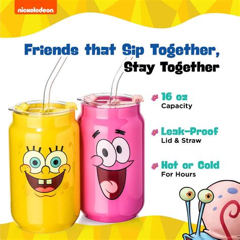 Spongebob Squarepants Drinking Glasses Spongebob And Patrick Paramount Shop