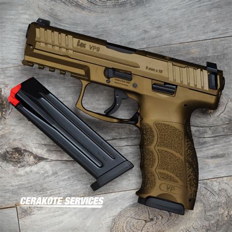 Hk Vp9 2020 Optics Ready Full Burnt Bronze Pistol Cerakote Services